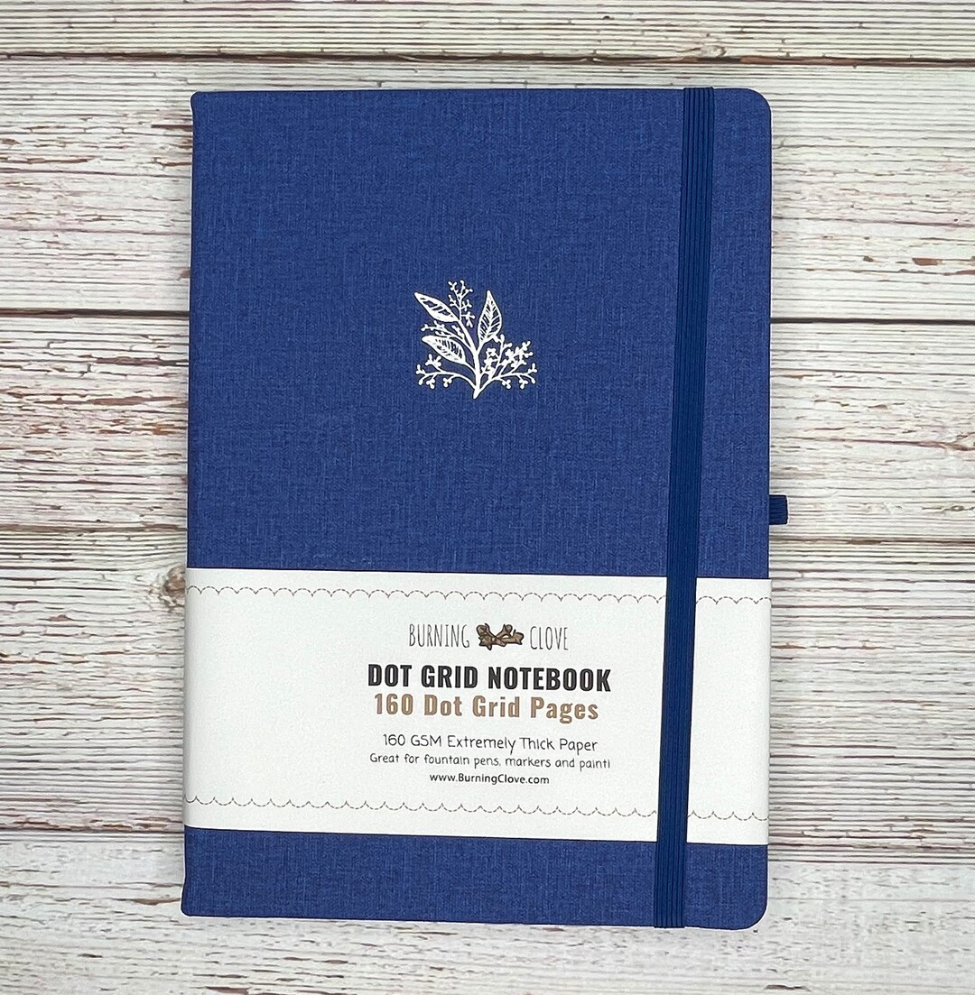 Leaves Blueberry B5 Dot Grid Notebook - Etsy