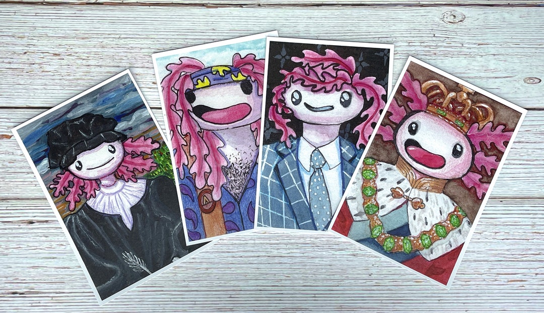Axolotl Surrealism Postcards / 4"x6" (set of 4) - Etsy