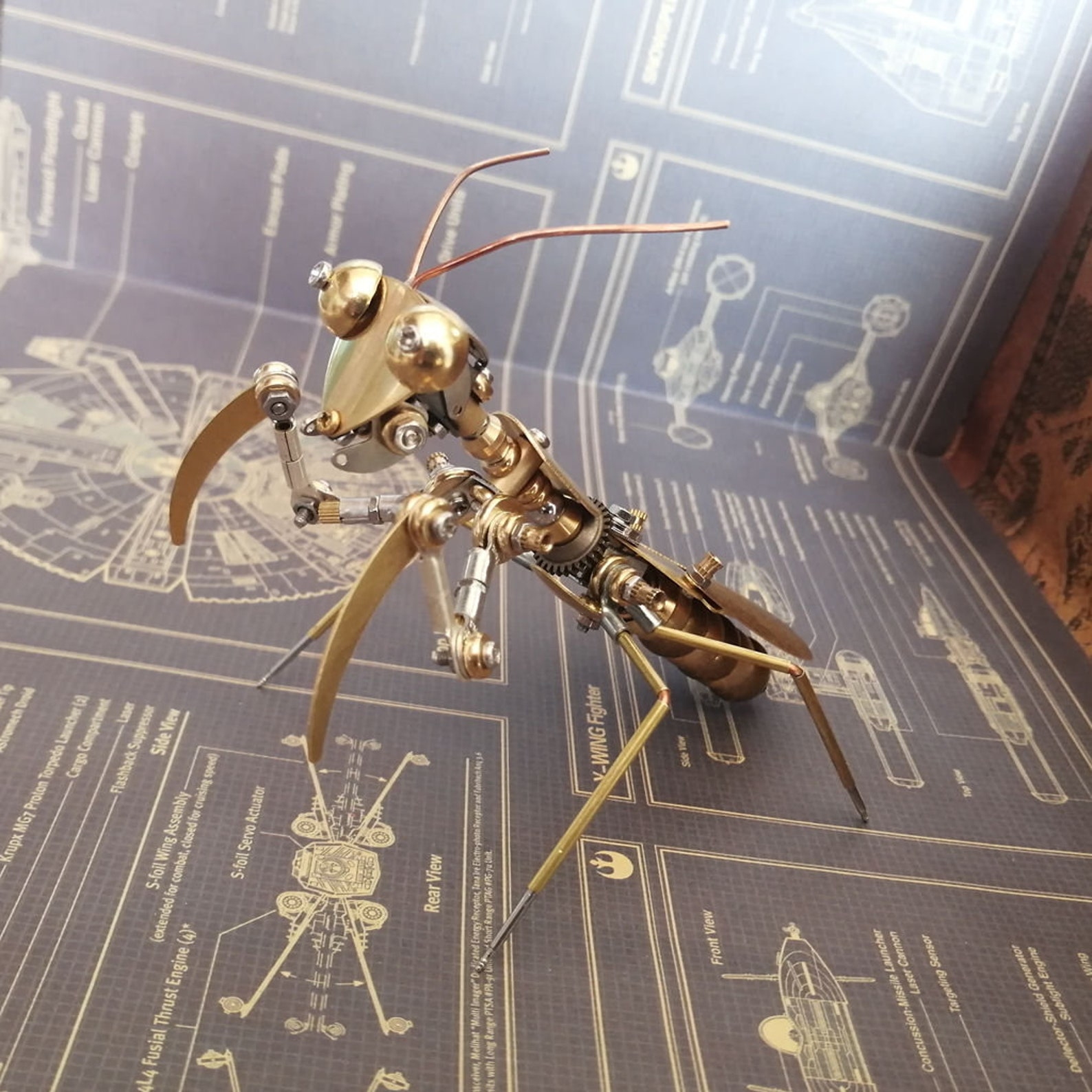 Mechanical Praying Mantis Steampunk Metal Handmade Finished - Etsy UK