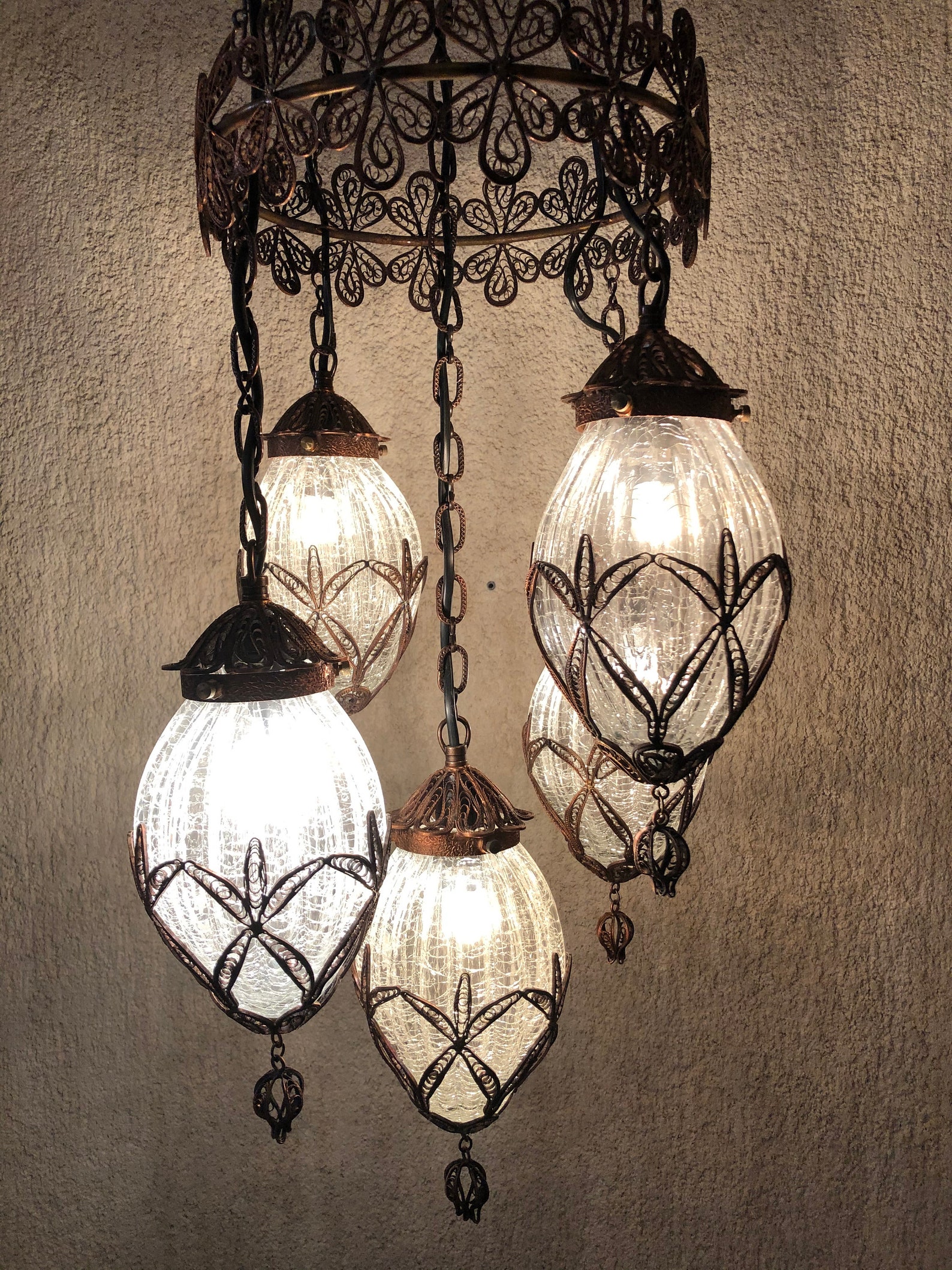 Filigree Hanging 5 Pieces Lamp - Etsy