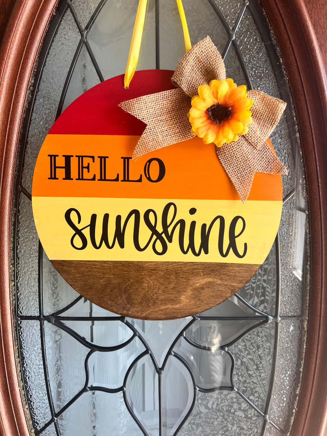 Hello Sunshine Wreath | Front Door Sign | Hello Sunshine Sign | Summer ...
