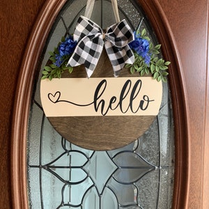 Front Door Sign Hello Door Sign Hello Wooden Sign Hello | Etsy