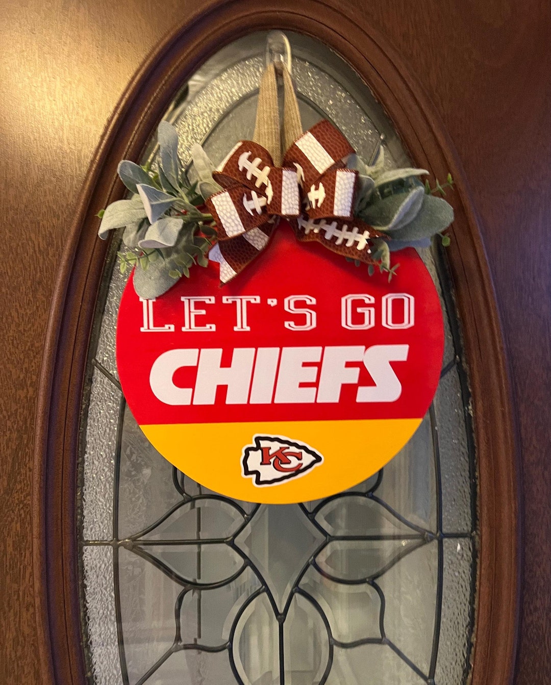 Front Door Decor | Chiefs Wreath | Football Wreath | Housewarming Gift ...