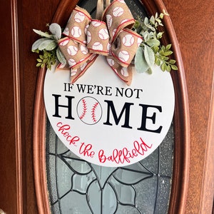 Front Door Decor | Baseball Sign | Coaches Gift | Baseball Wreath ...