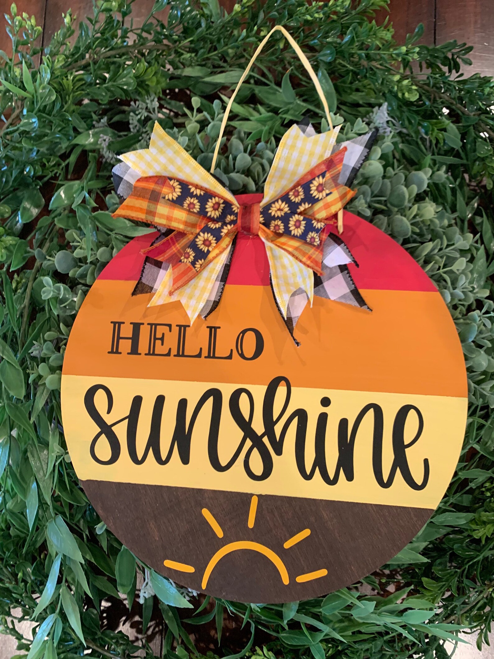 Hello Sunshine Sign Hello Sunshine Door Hanger Summer Door | Etsy