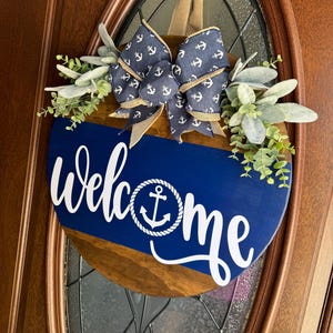 Front Door Decor | Nautical Welcome Sign | Anchor Welcome Sign | Lake ...