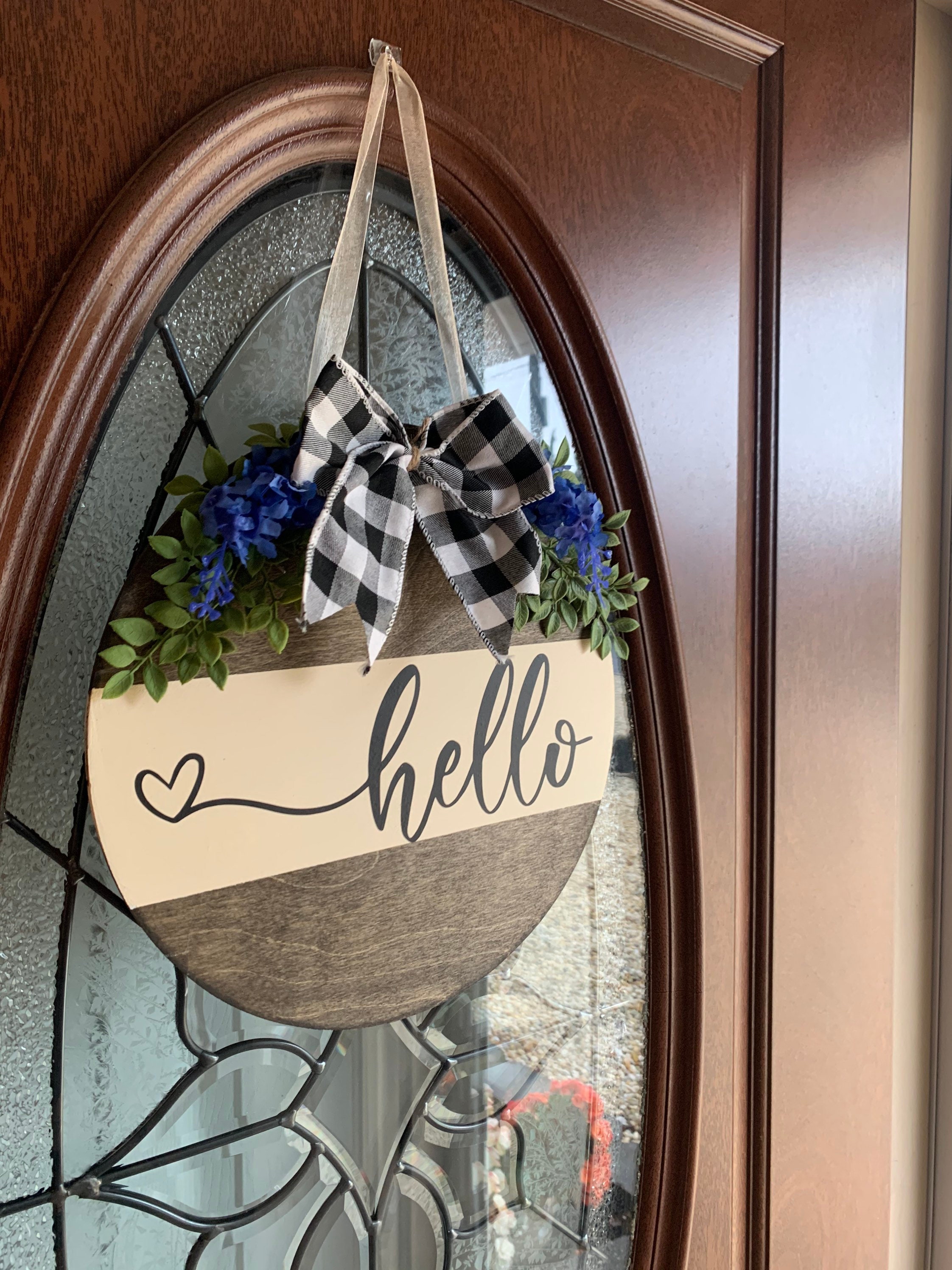 Front Door Sign Hello Door Sign Hello Wooden Sign Hello | Etsy