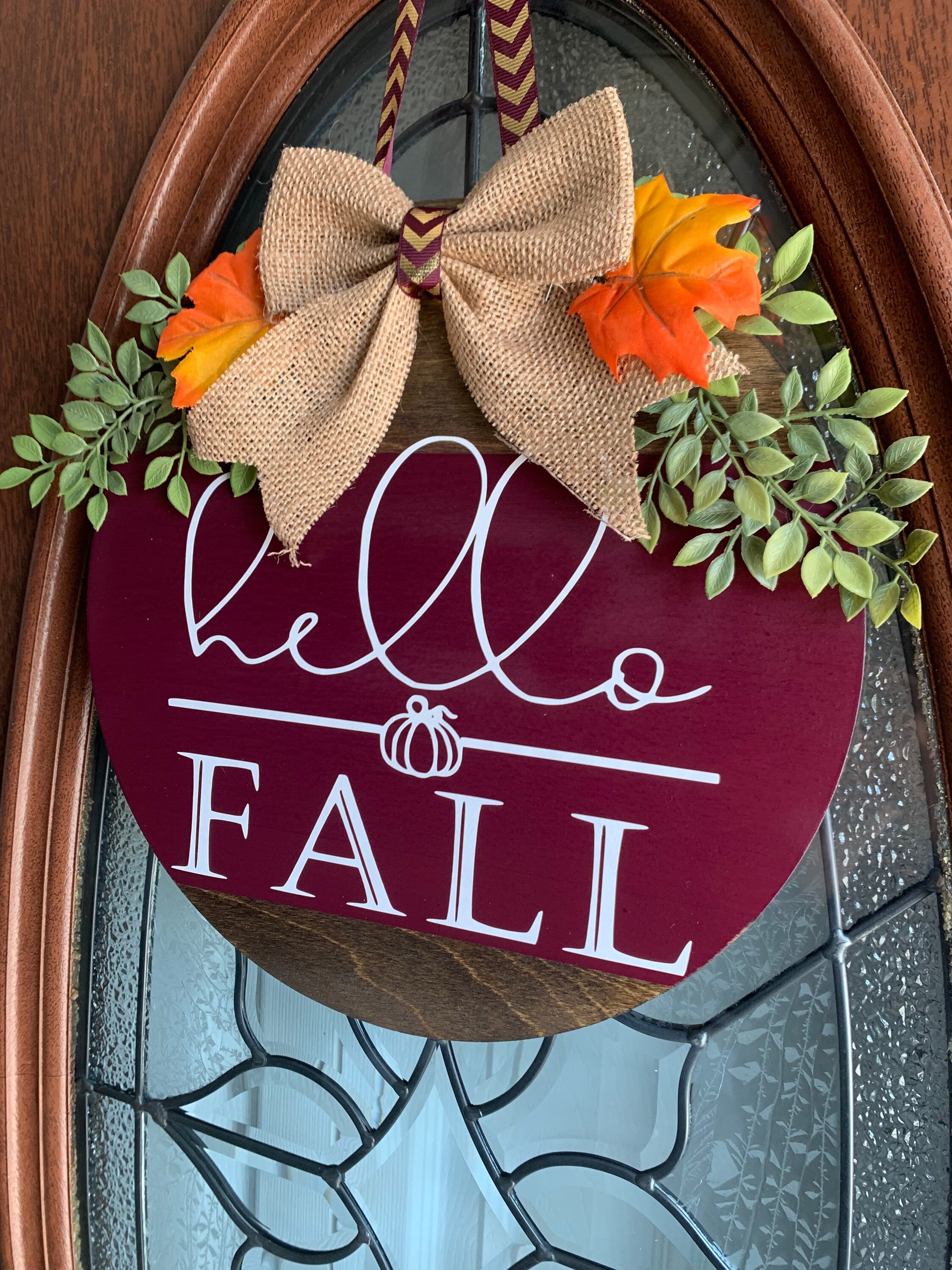 Front Door Decor Fall Door Hanger Fall Wreath Fall Decor - Etsy