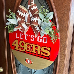 Football Front Door Decor | 49ers Wreath | Football Wreath ...