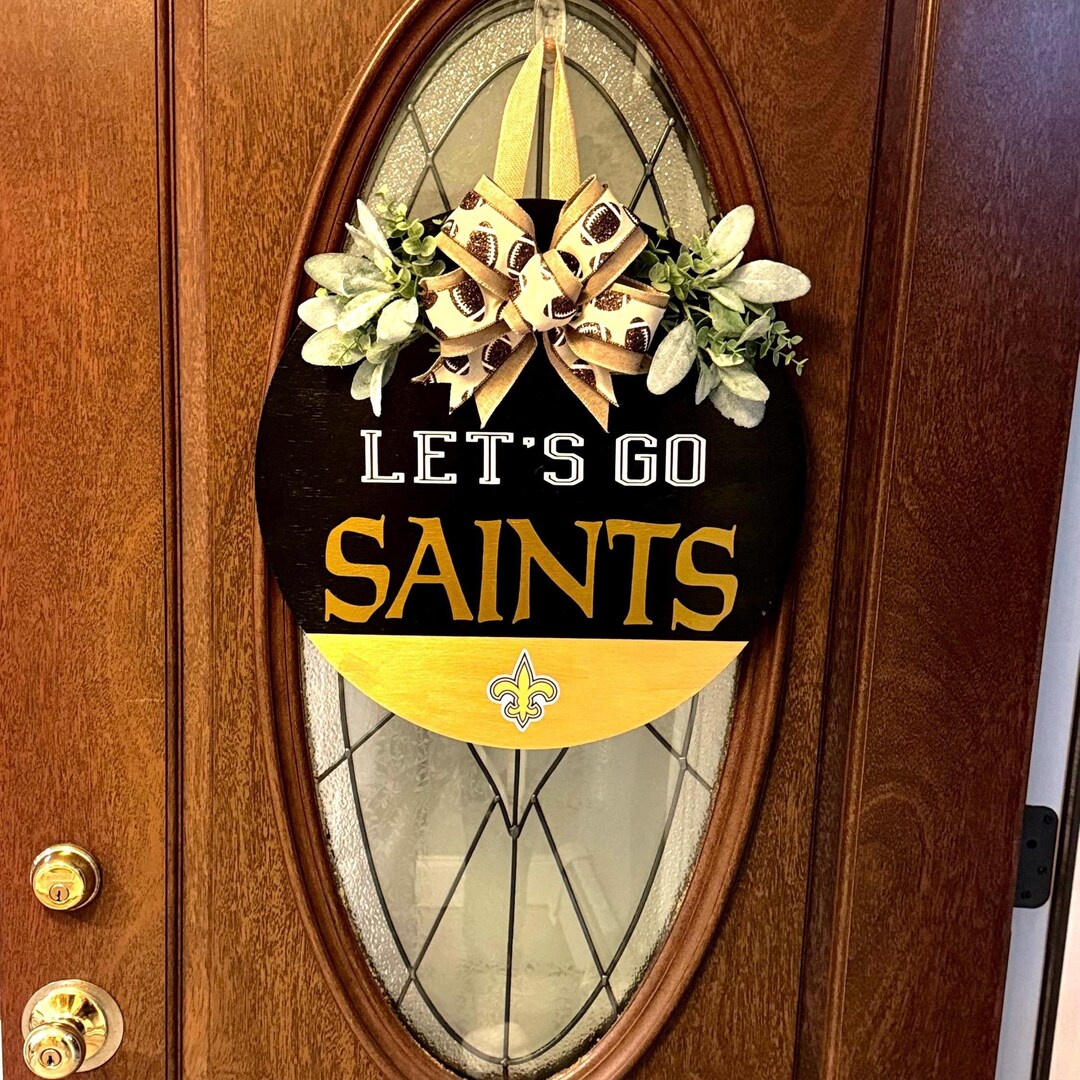 Football Front Door Decor | Saints Wreath | Football Wreath ...