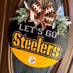 Front Door Decor | Steelers Wreath | Football Wreath | Housewarming ...