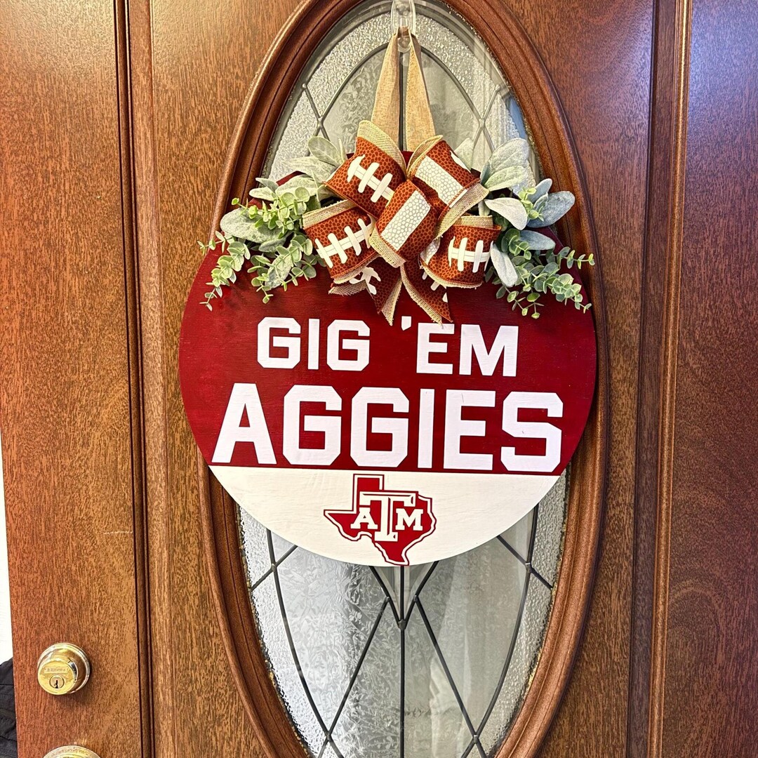 Front Door Decor | Texas Aggies Wreath | College Football Wreath ...