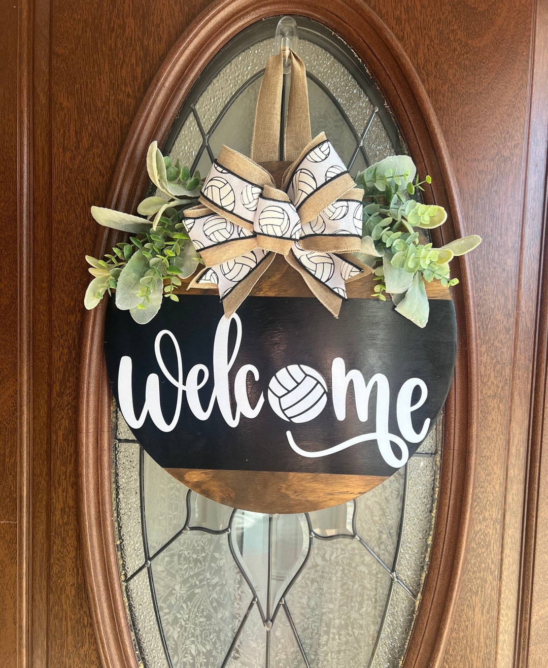 Front Door Decor | Volleyball Wreath | Welcome Volleyball Sign ...