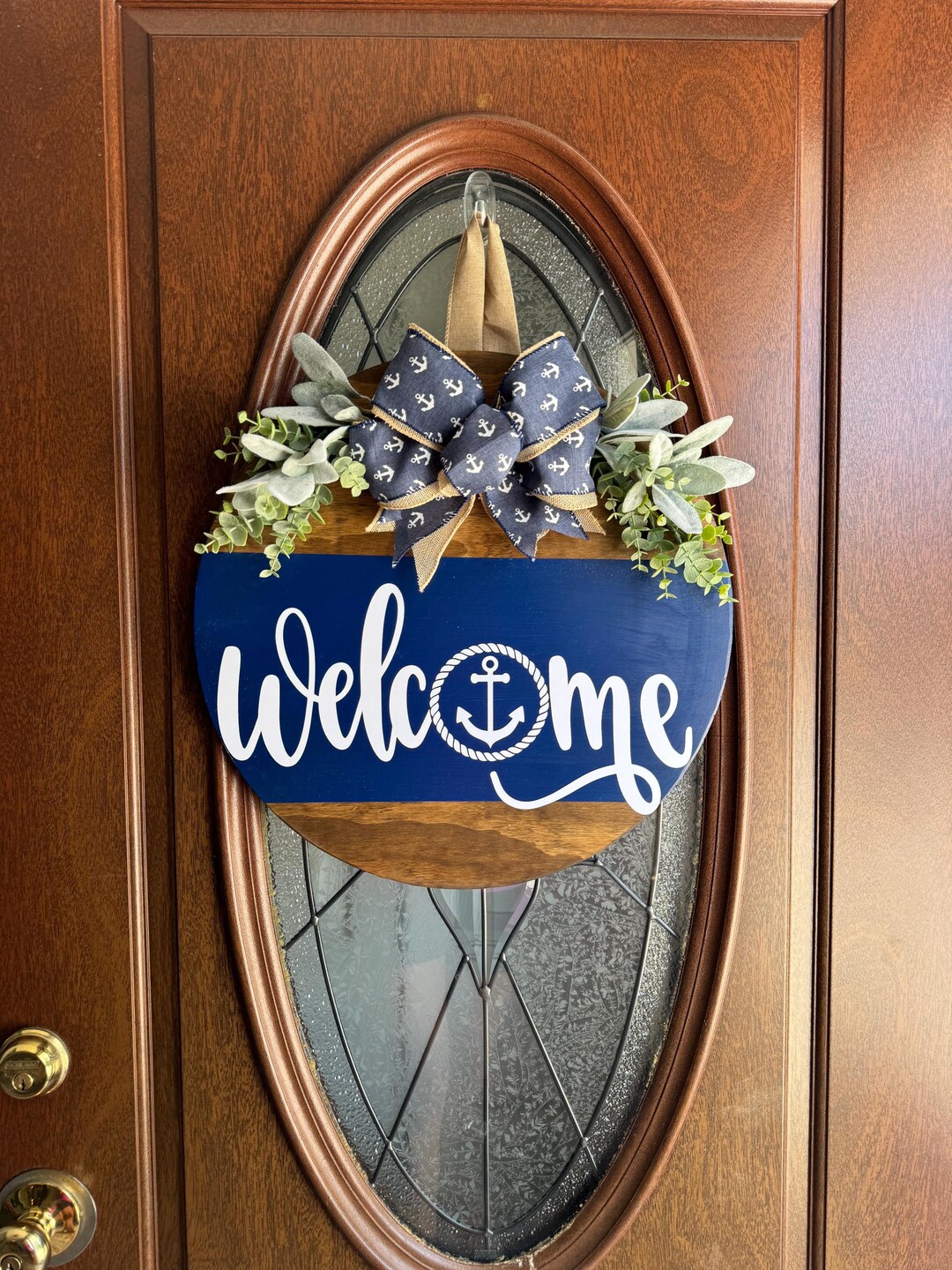 Front Door Decor | Nautical Welcome Sign | Anchor Welcome Sign | Lake ...