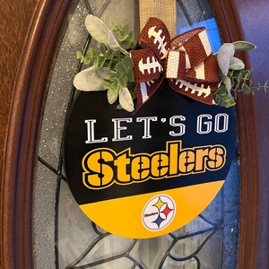 Pittsburgh Steelers Wreath Steelers Decor Steelers Door Sign Sports ...