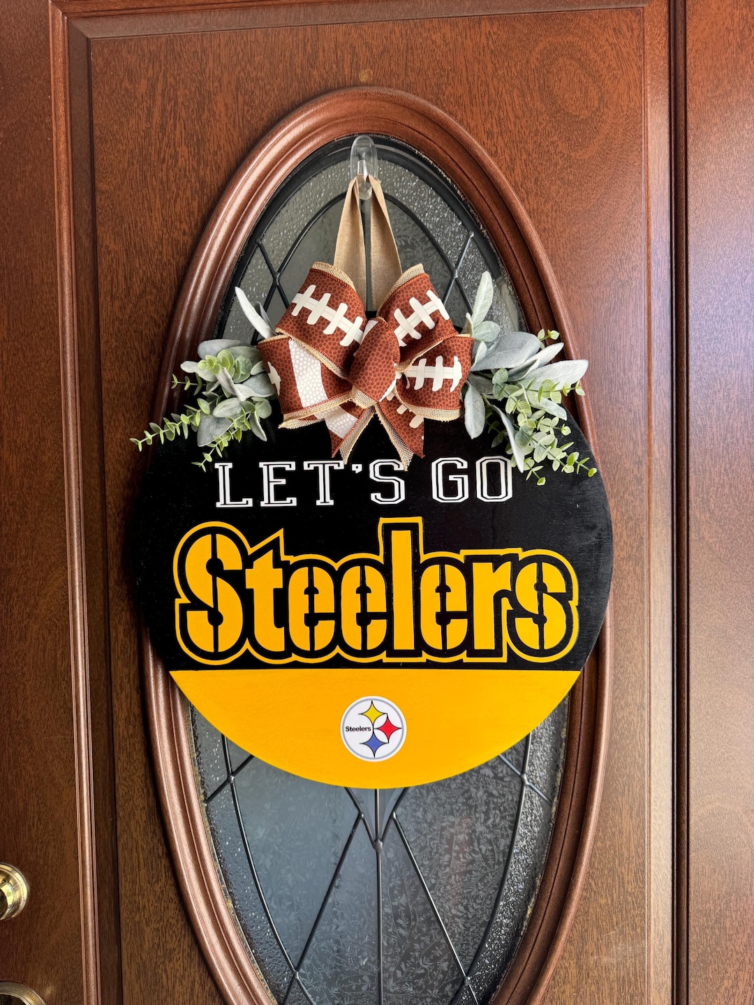 Front Door Decor | Steelers Wreath | Football Wreath | Housewarming ...