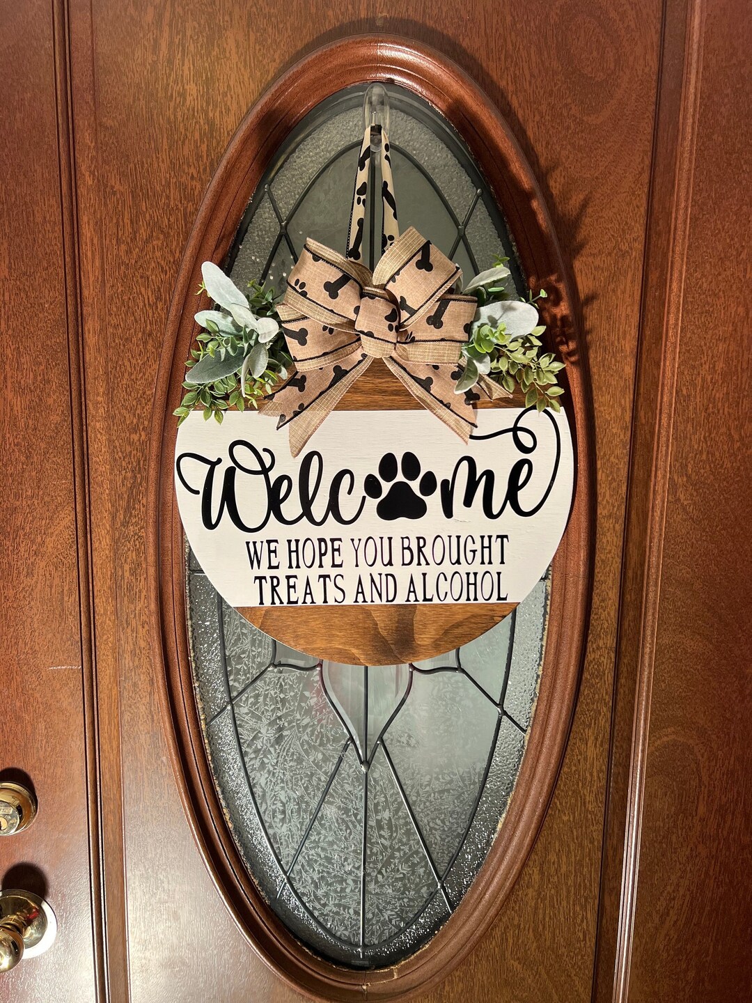 Funny Dog Welcome Sign: Pet Lover Gift, Front Door Decor - Etsy