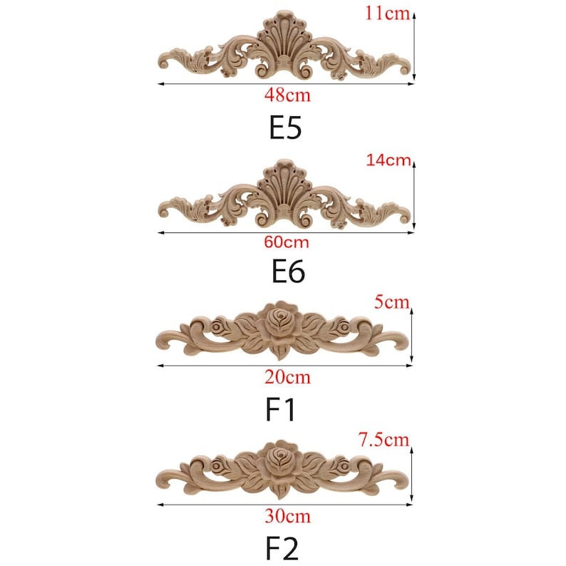 RUN02 European Carved Moldings Accent Wall Wood Appliques Gothic ...