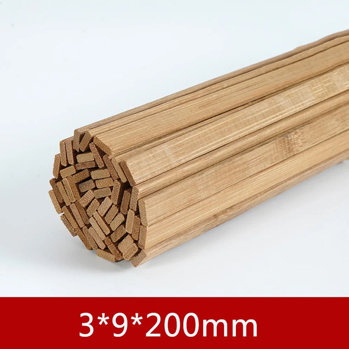 Abc100 Natural Bamboo Thin Wood Strips,10pcs Bamboo Plank Craft ...