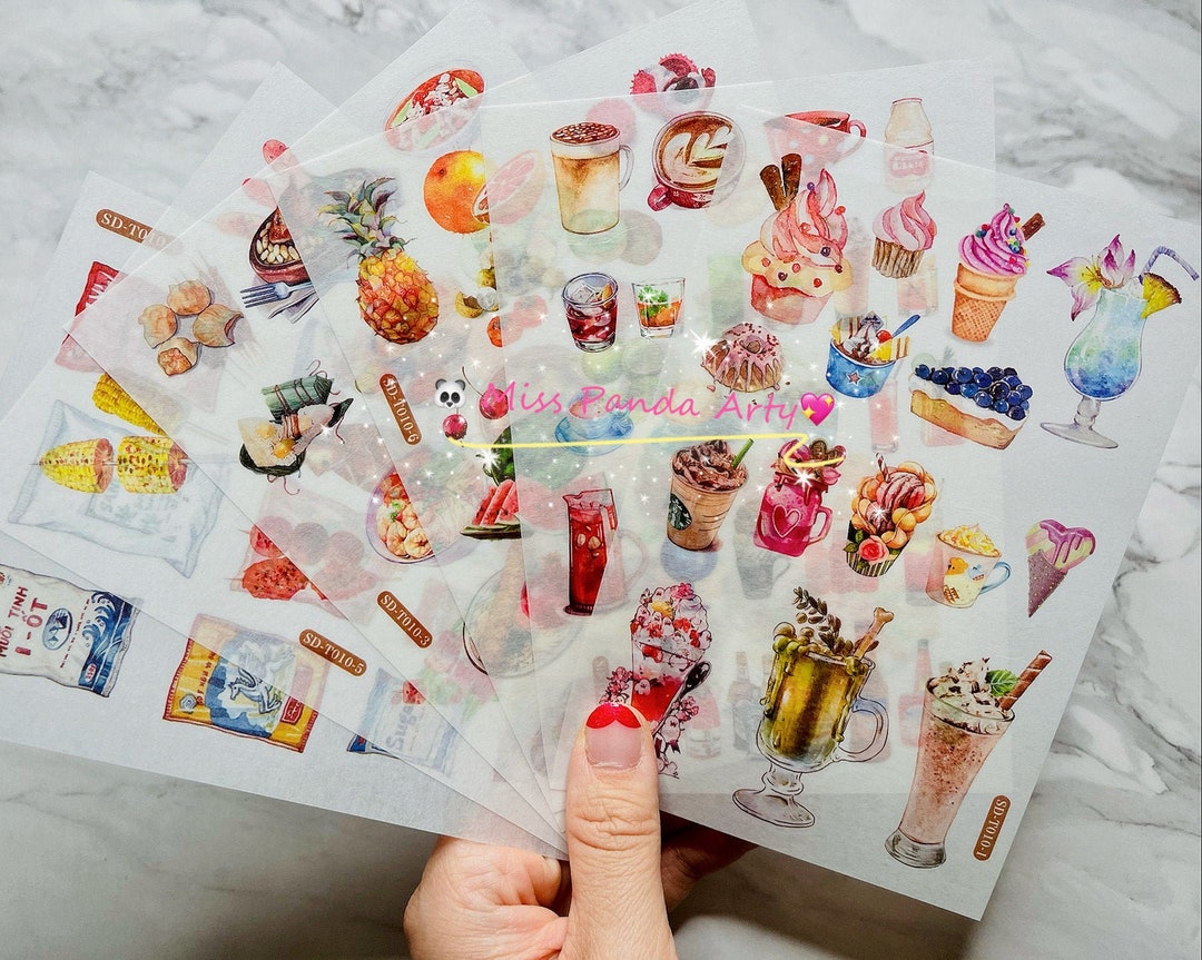 Pre-cut Foodie Sticker 6 Sheets Best Wishes Floral Stickers - Etsy