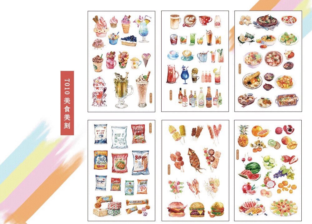 Pre-cut Foodie Sticker 6 Sheets Best Wishes Floral Stickers - Etsy