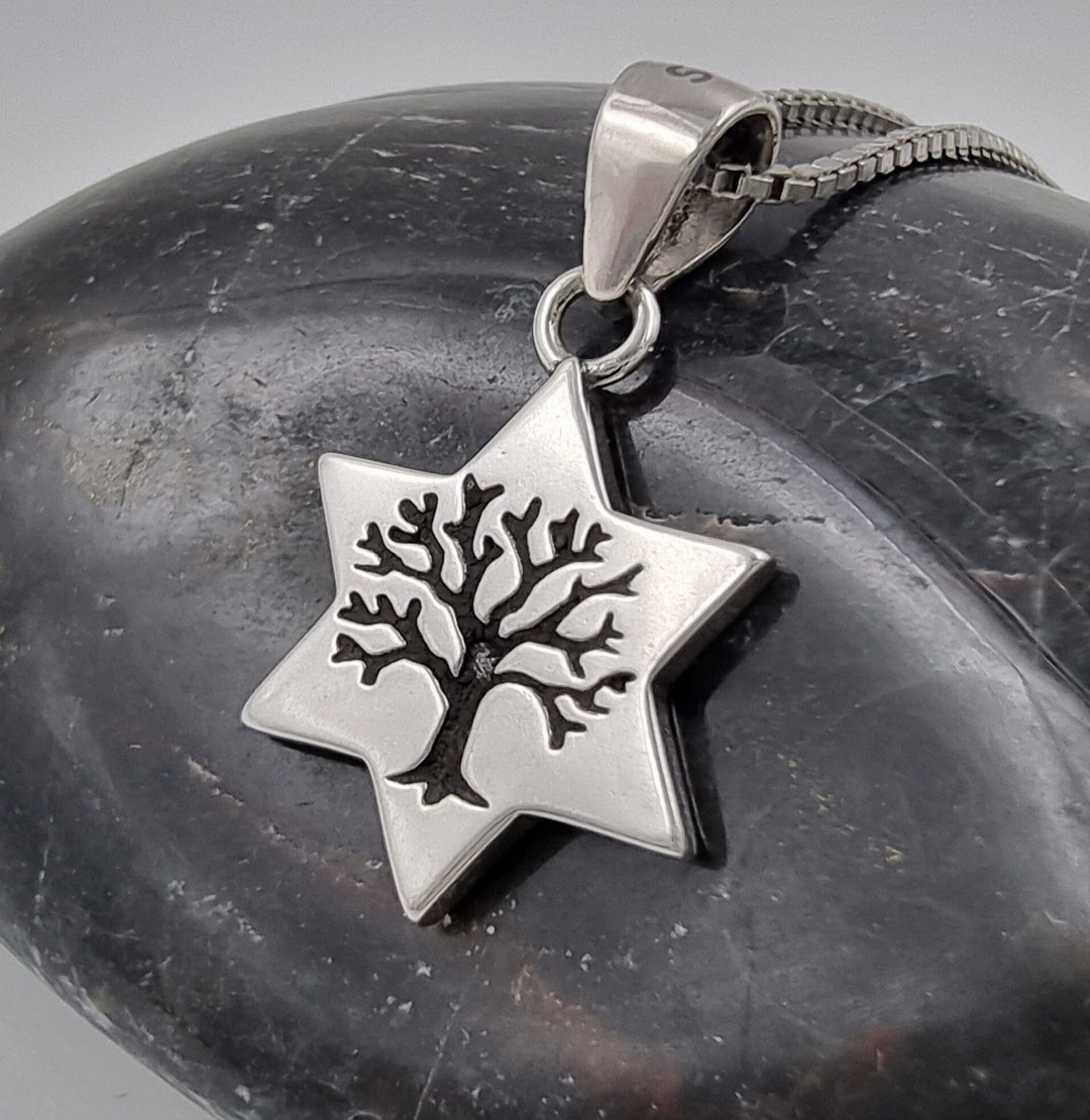 Tree of Life Star of David Pendant 925 Sterling Silver Necklace Jewish ...