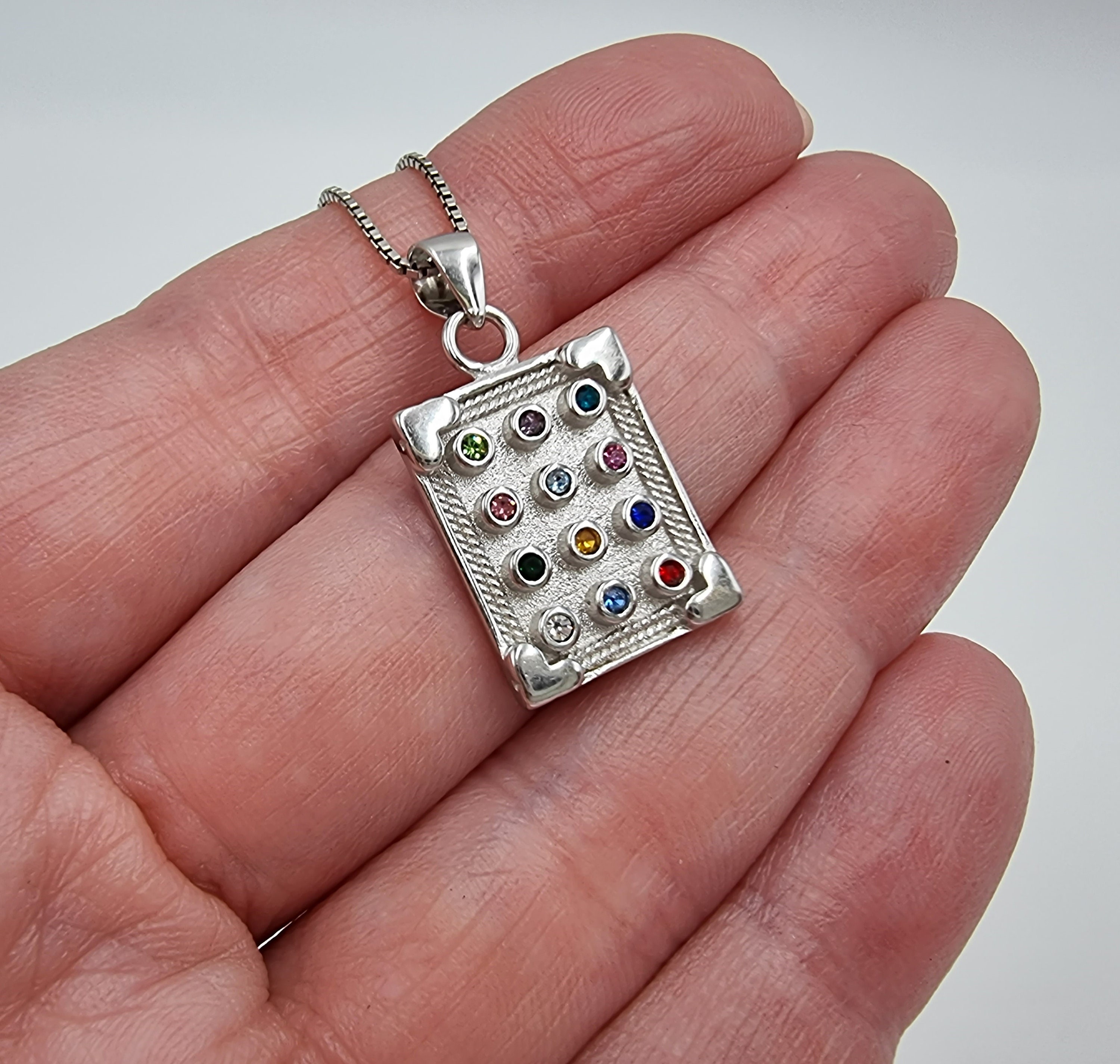 12 Tribes of Israel High Priest Breastplate Necklace 925 Sterling ...