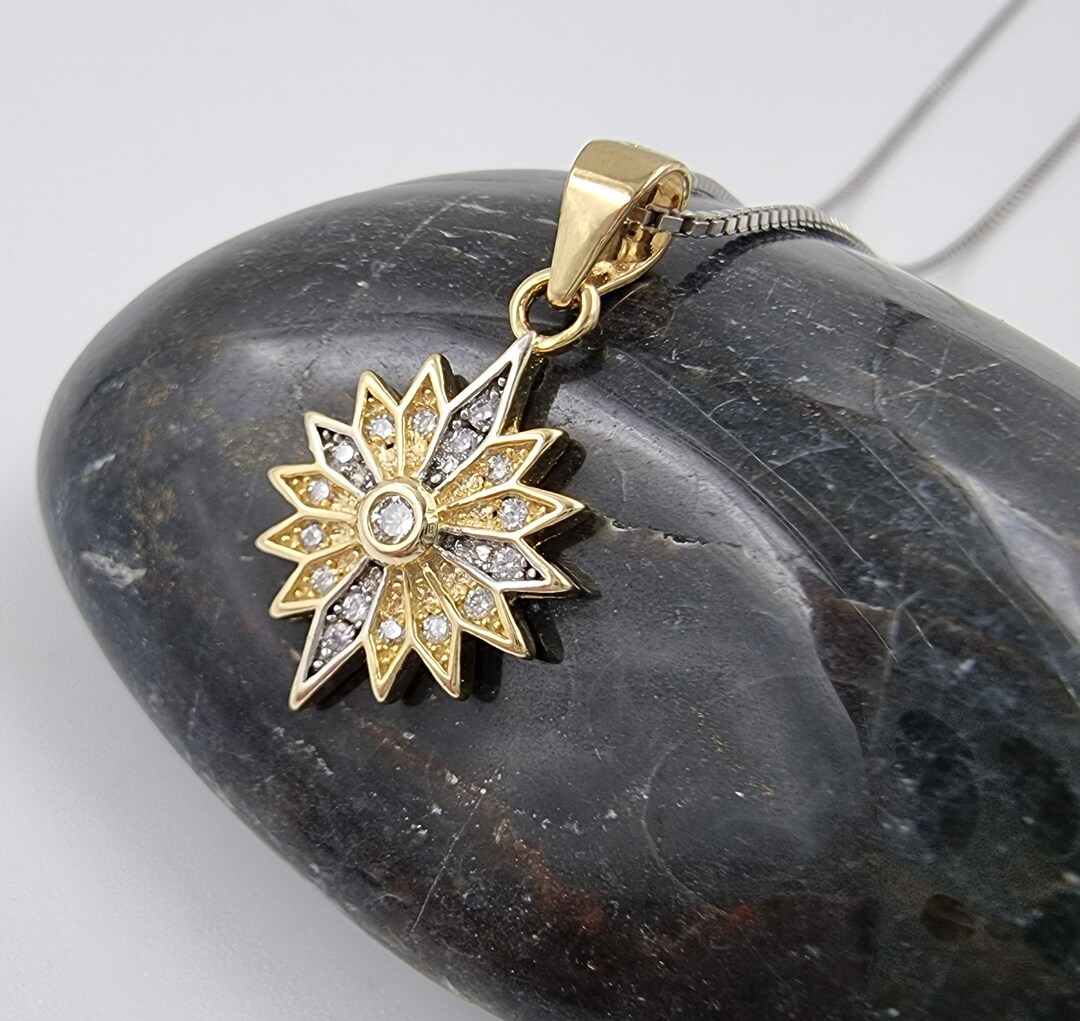 Star of Bethlehem Necklace With Chain Gold & 925 Sterling Silver Good ...