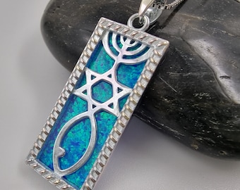 Messianic Jerusalem Seal Pendant Necklace 925 Sterling Silver, Plain ...
