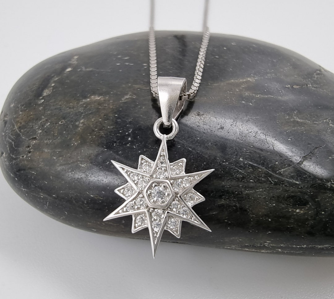 Star of Bethlehem Necklace 925 Sterling Silver Good Luck Charm Women ...