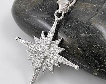Sterling Silver star of Bethlehem Necklace - Etsy