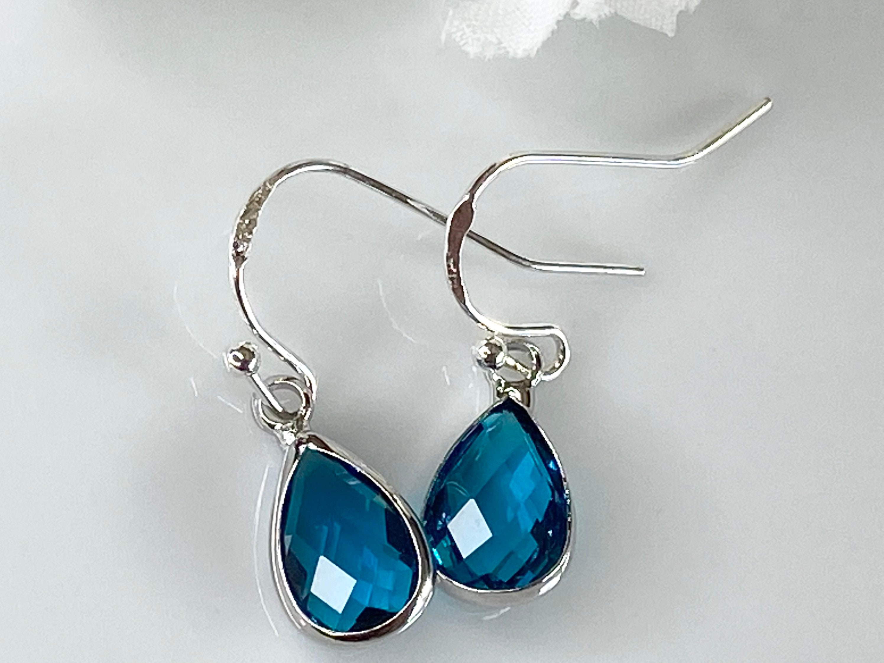 December birthday earrings December birthstone earrings blue | Etsy