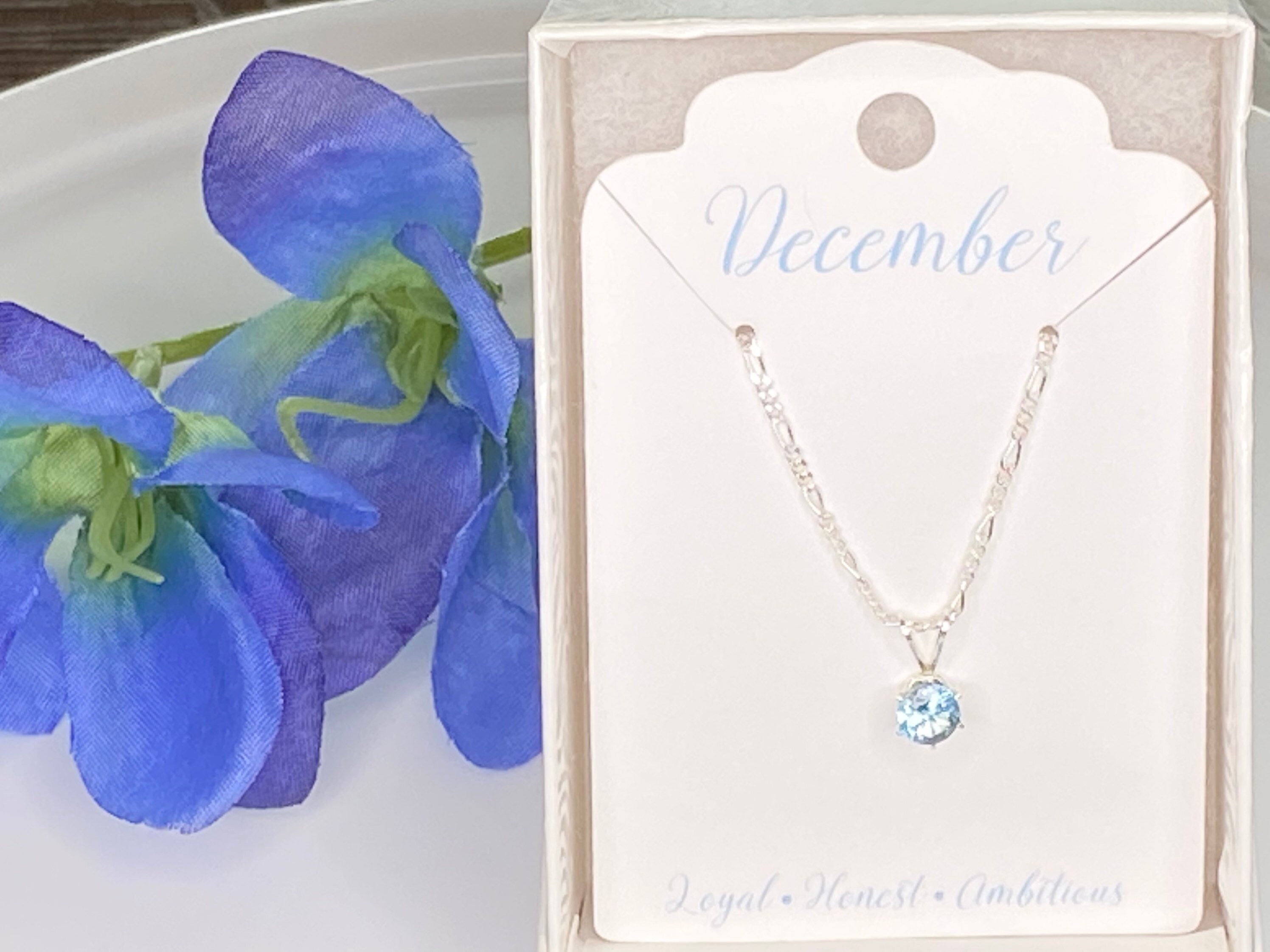December birthstone necklace December birthday necklace | Etsy
