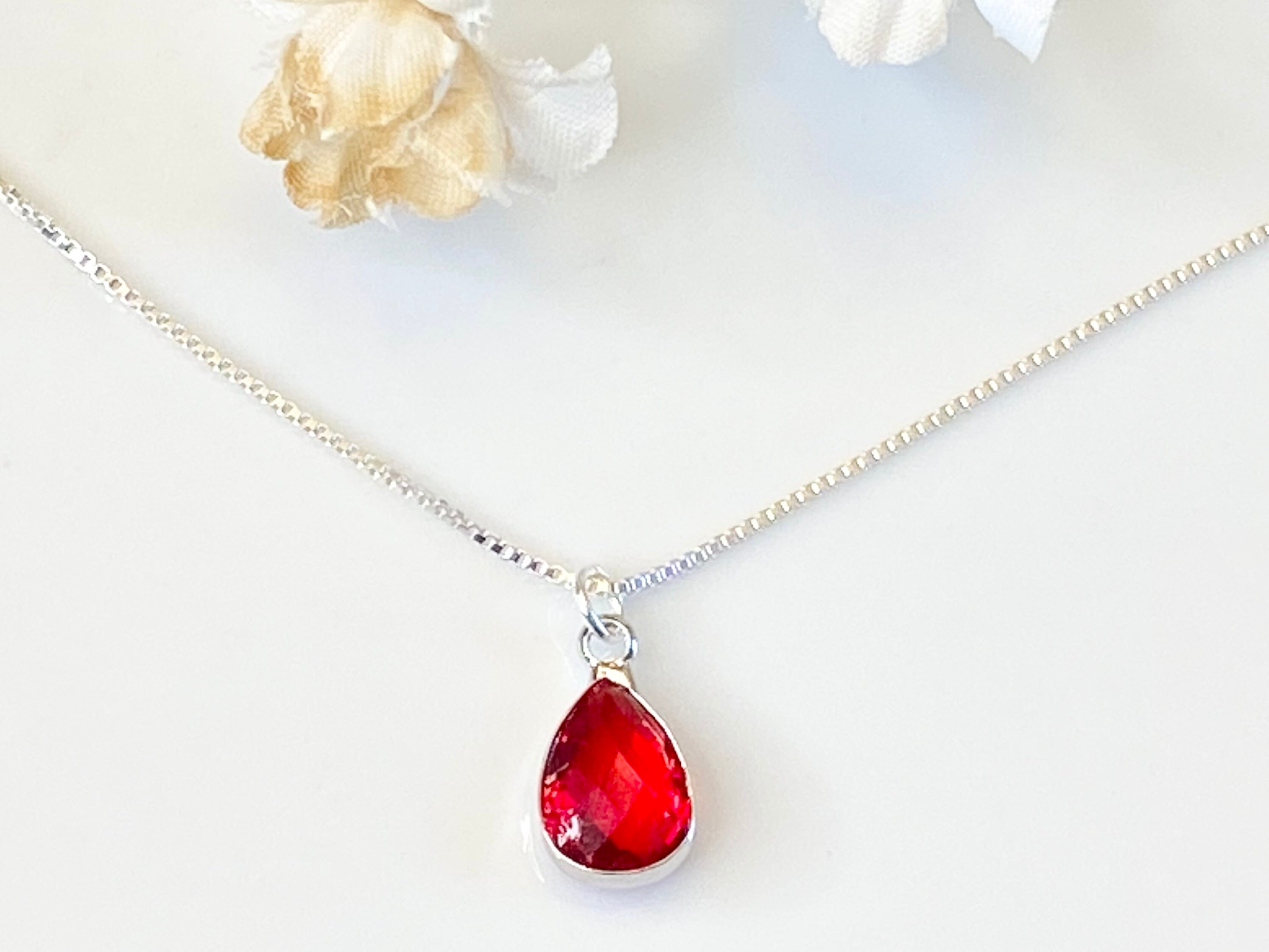 July Birthstone Necklace July Birthday Necklace Ruby | Etsy