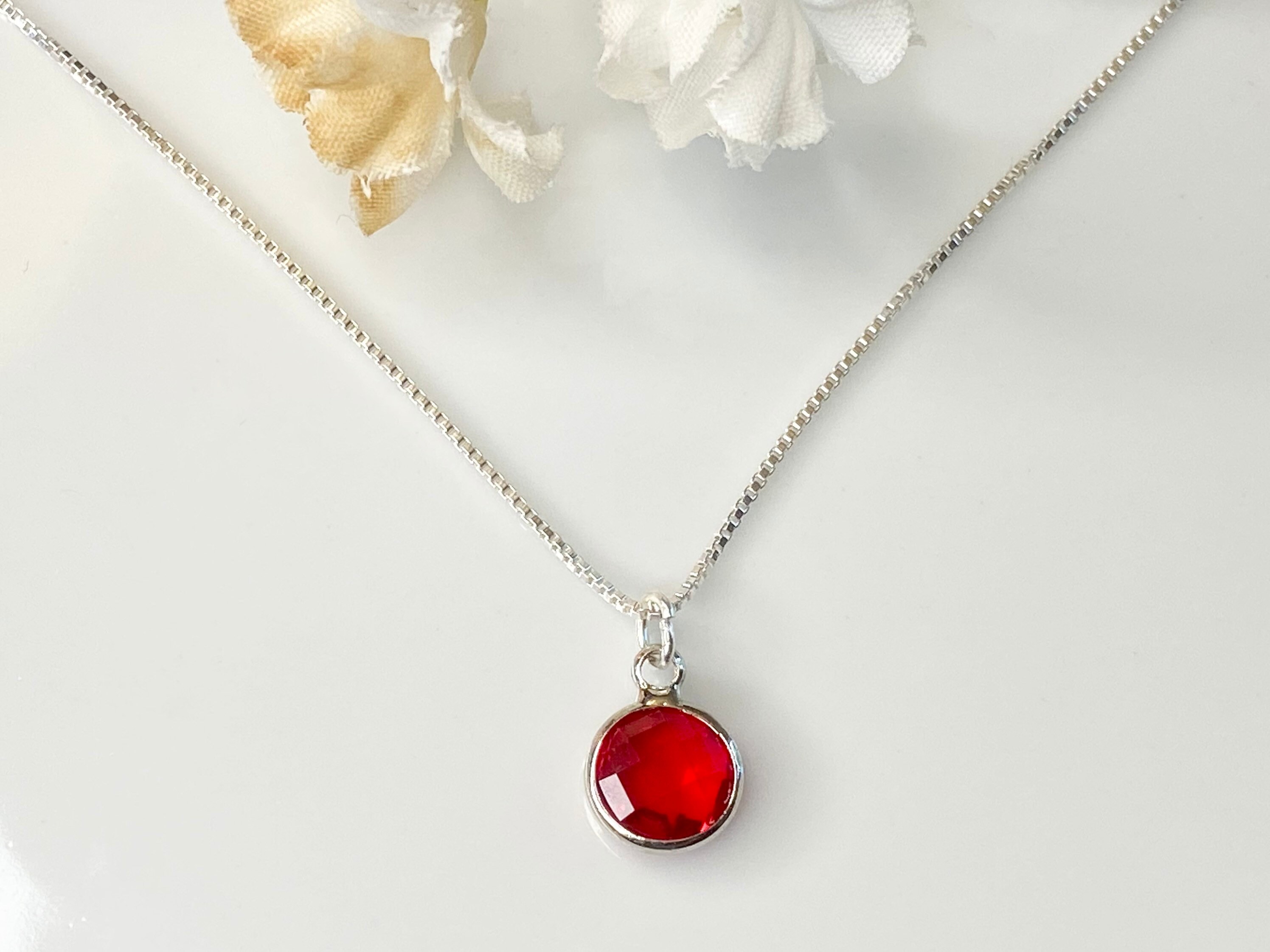 July Birthstone necklace July birthday necklace ruby | Etsy