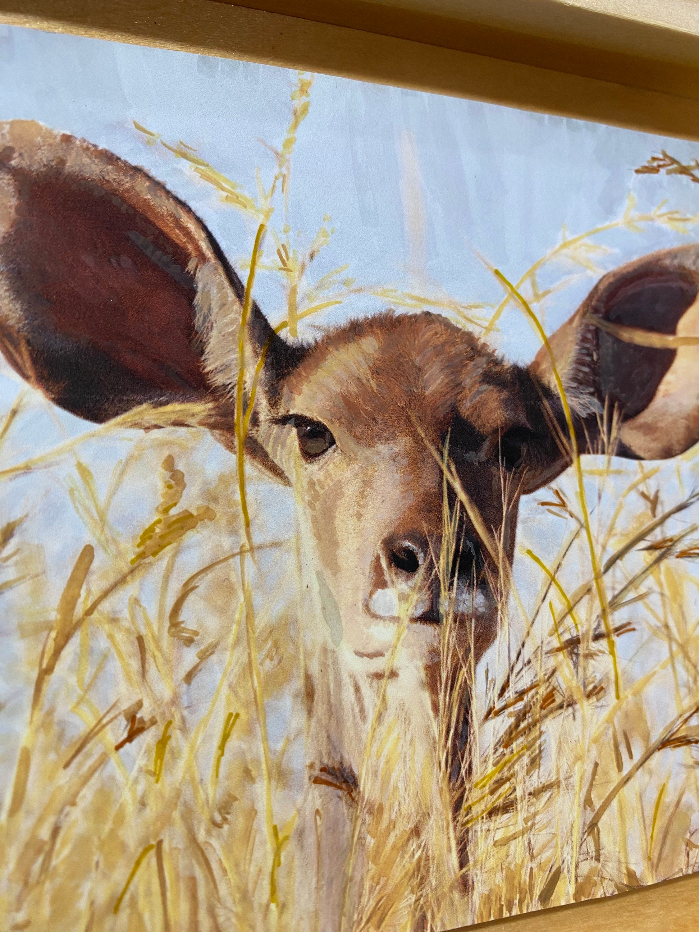 African Antelope Painting in Wood Frame - Etsy