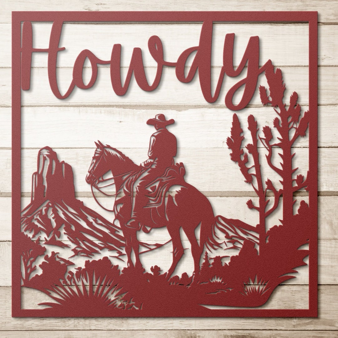 Howdy Metal Sign Gift for New Home Western Decor Outdoor Western Metal ...