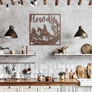 Howdy Metal Sign Gift for New Home Western Decor Outdoor Western Metal ...