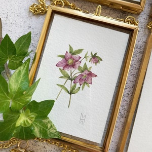 YOUR CHOICE of Flower in Hanging Frame, Mini Framed Botanical, Hanging ...