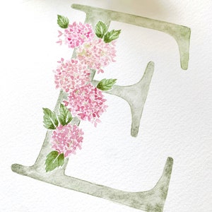 Floral Monogram E, Floral Letter E, Nursery Decor Monogram, Baby ...