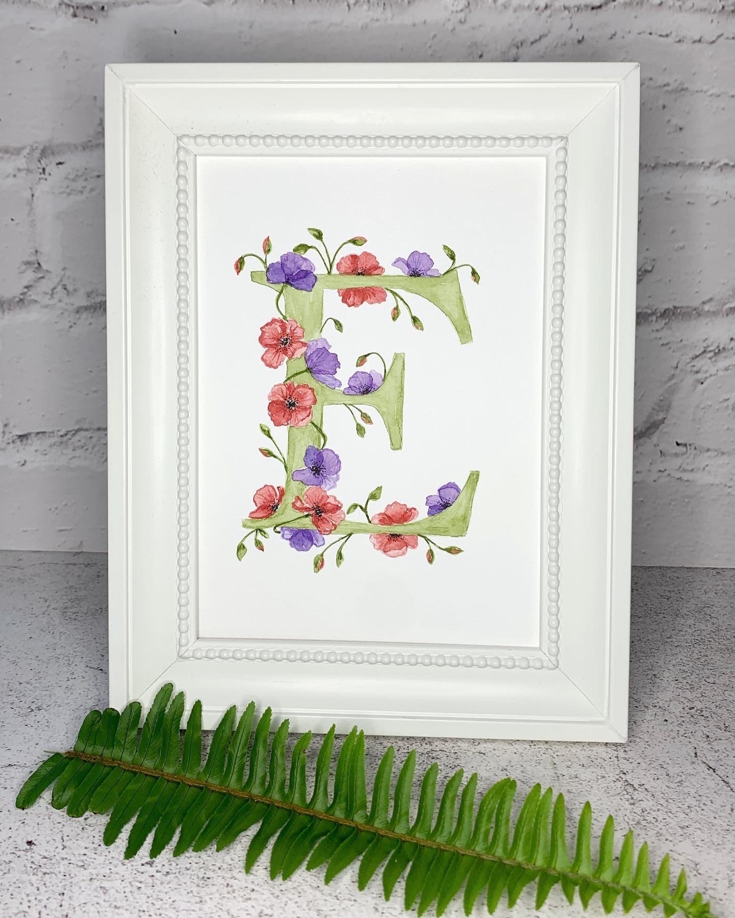 Custom Watercolor Monogram - Etsy