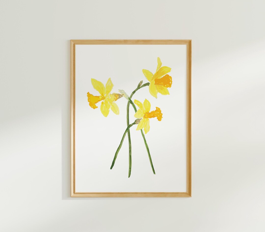 Daffodil Watercolor Print - Daffodil Wall Art - Botanical Watercolor ...