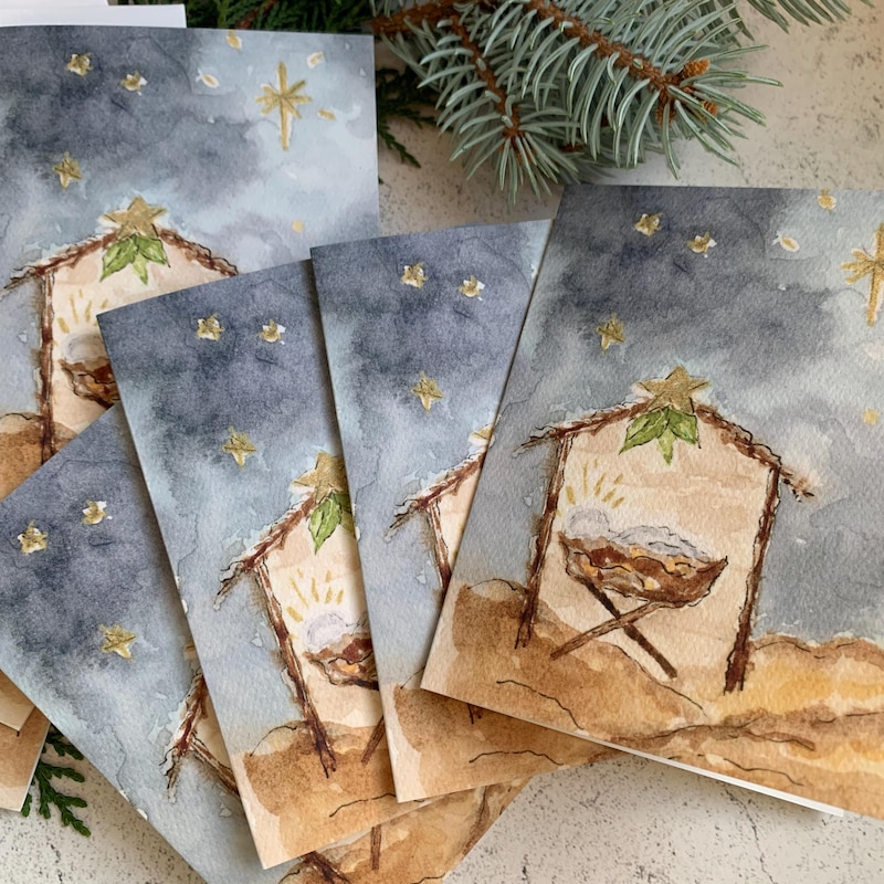 Religious Christmas Cards - Etsy