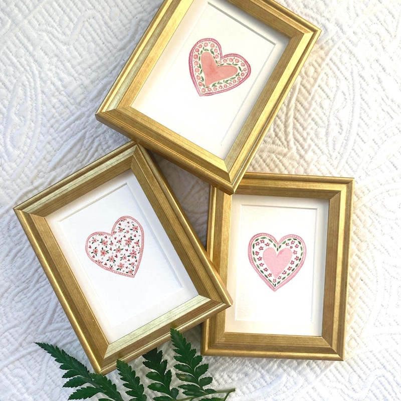 Mini Watercolor Hearts - Etsy