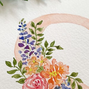 Floral Monogram S, Floral Letter S, Nursery Decor Monogram, Nursery ...