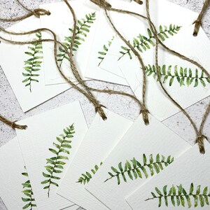 Set of 10 Watercolor Fern Gift Tags - Etsy