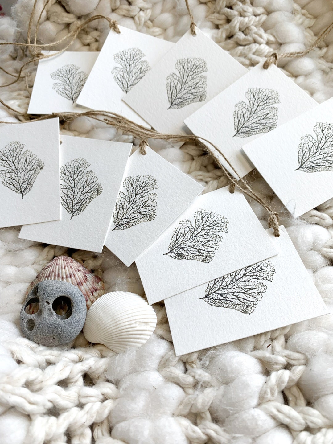 Set of 10 Coastal Gift Tags, Sea Shell Gift Tag, Beach Gift Tag ...