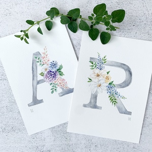 Custom Watercolor Monogram - Etsy