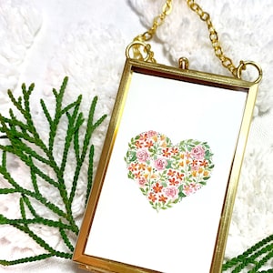 YOUR CHOICE of Flower in Hanging Frame, Mini Framed Botanical, Hanging ...