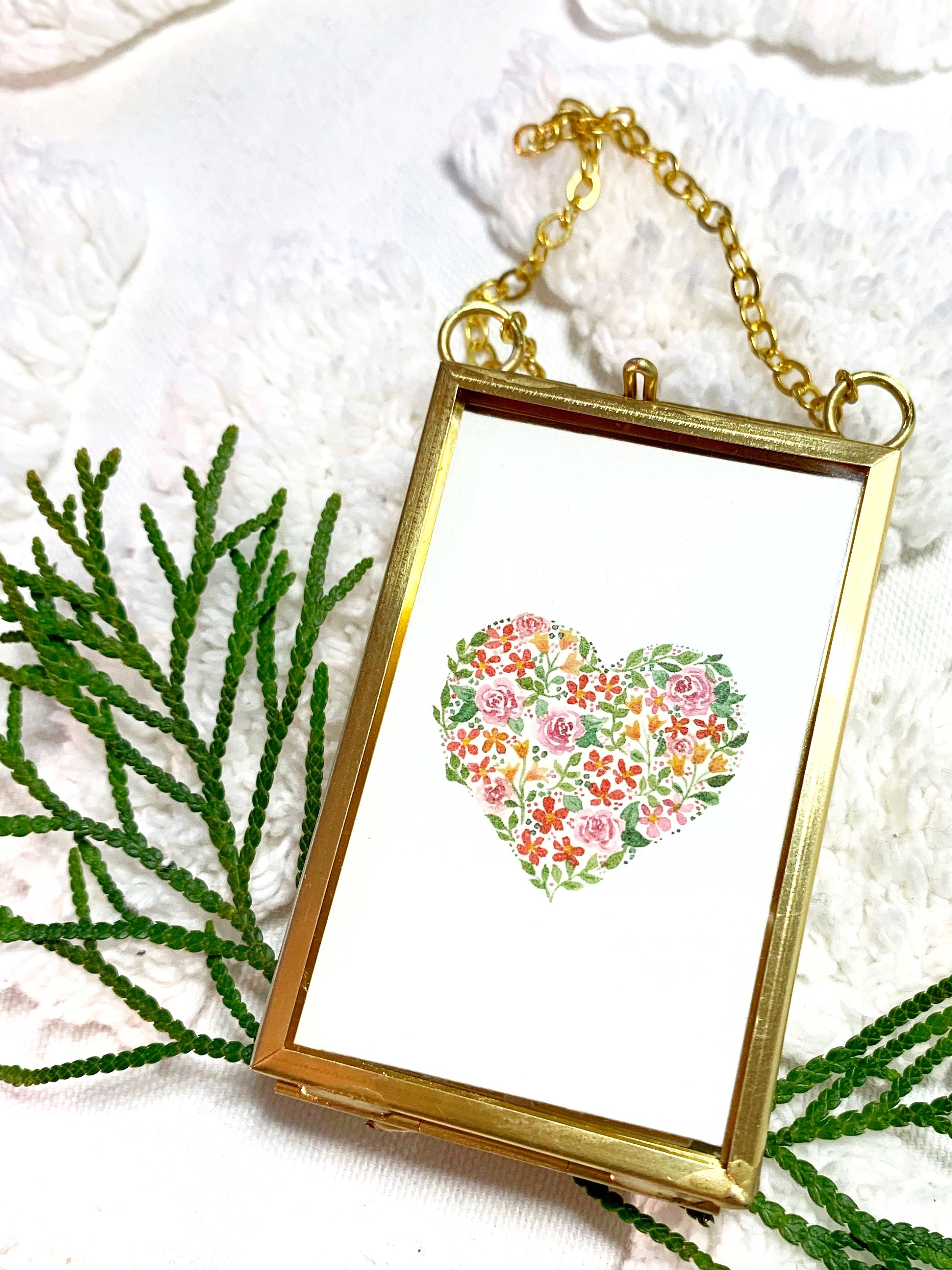 YOUR CHOICE of Flower in Hanging Frame, Mini Framed Botanical, Hanging ...